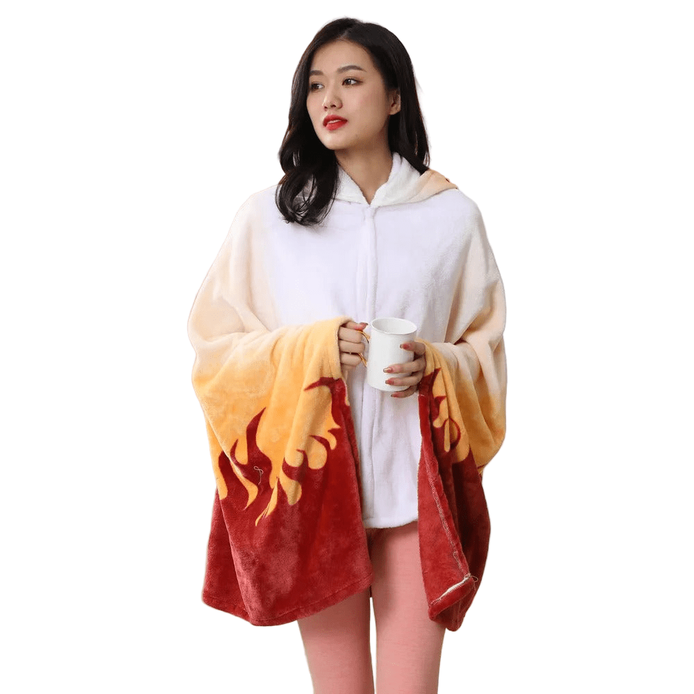 Demon Slayer: Kimetsu no Yaiba - Rengoku Blanket Cosplay Cloak Hooded ...