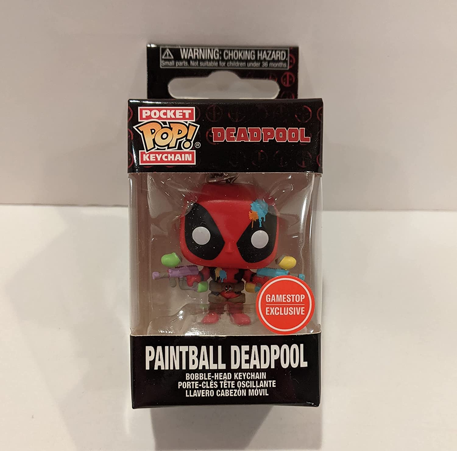 Funko Pop! Marvel Keychain - Paintball Deadpool Exclusive Vinyl Figure ...